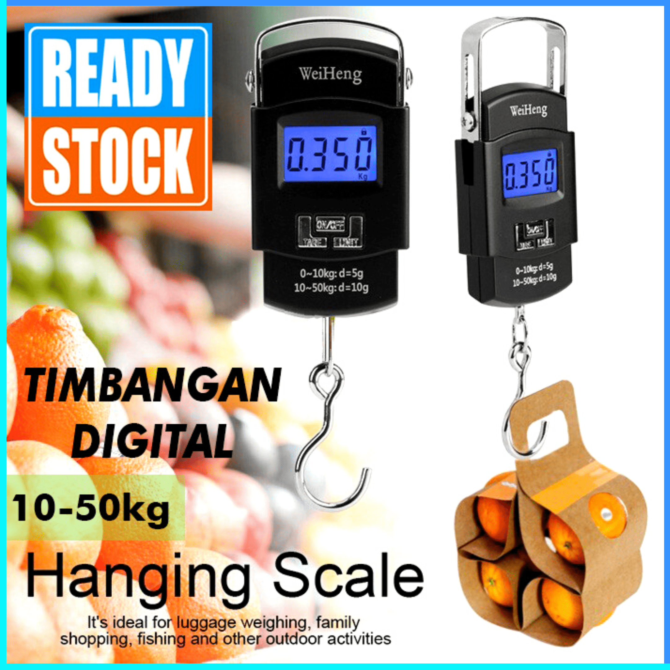 COD WeiHeng Timbangan Digital Koper Digital Portable Scale 50 KG WH A08 ...