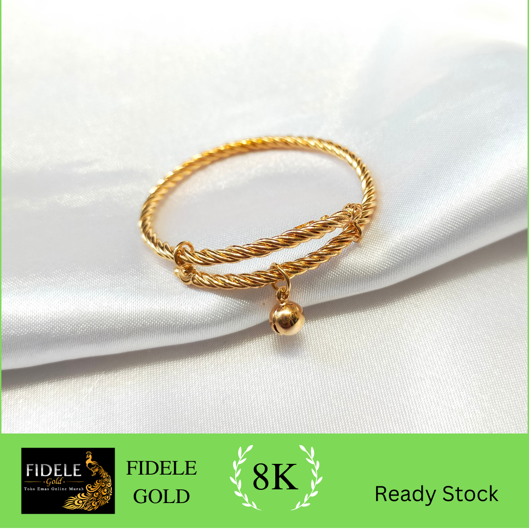 Gelang bayi lonceng bell gelang anak emas asli kadar 375 8k | Lazada ...