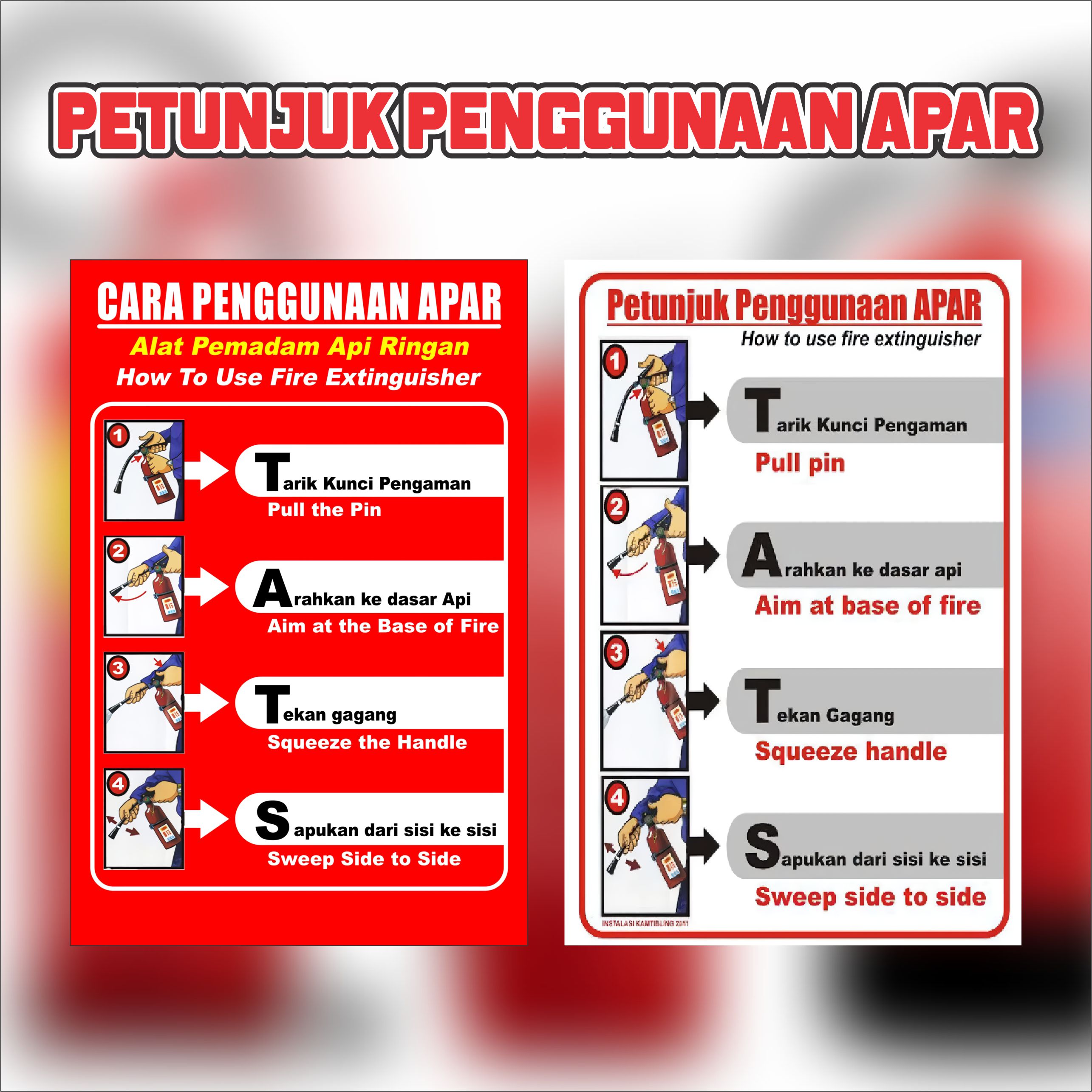 SIGN K3 PETUNJUK PENGGUNAAN APAR FIRE EXTINGUISHER JDM | Lazada Indonesia