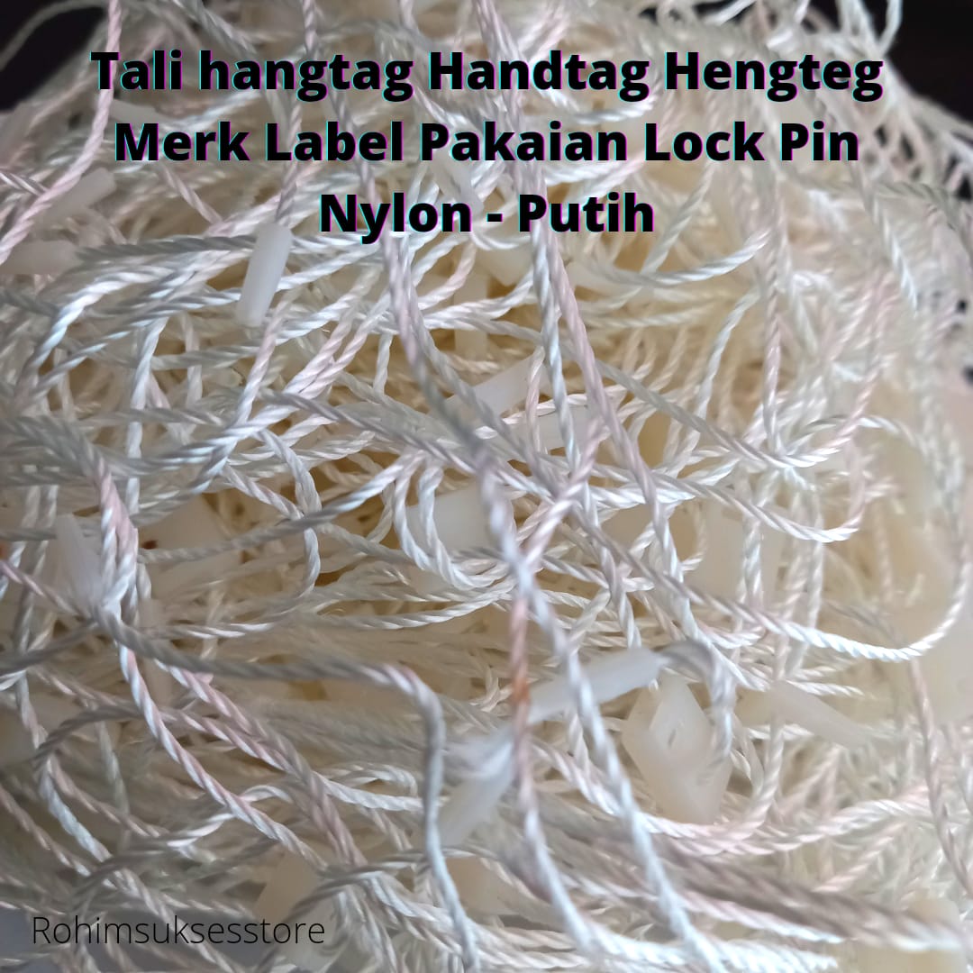 Tali hangtag Handtag Hengteg Merk Label Pakaian Lock Pin Nylon isi 100 ...