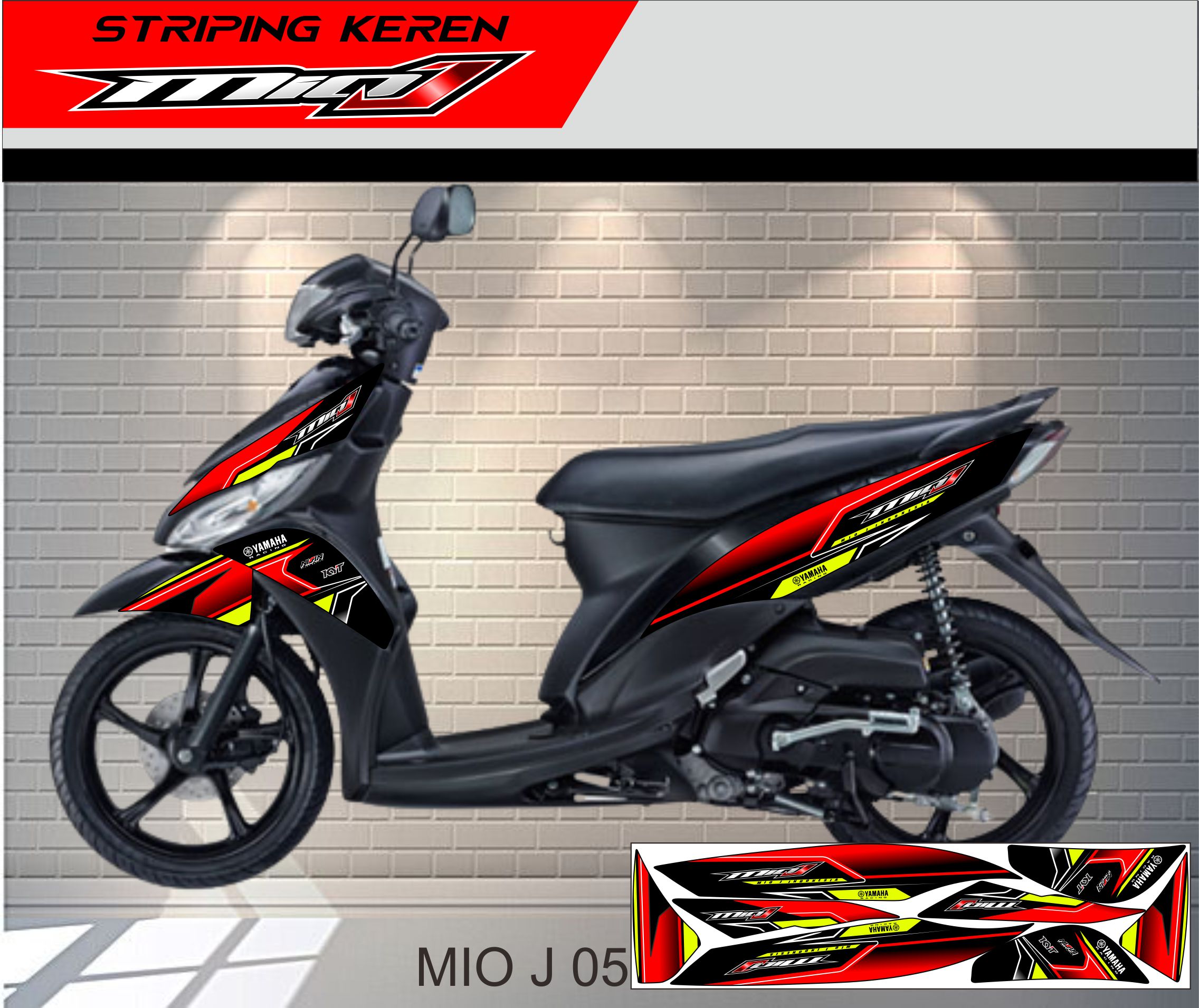STRIPING STIKER YAMAHA MIO J VARIASI RACING BIKIN KEREN MOTOR ANDA # ...