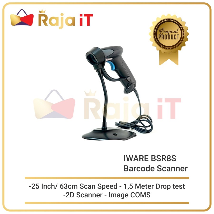 IWARE Barcode Scanner 2D BS R8S + Stand QR Code E-Faktur BSR8S | Lazada ...