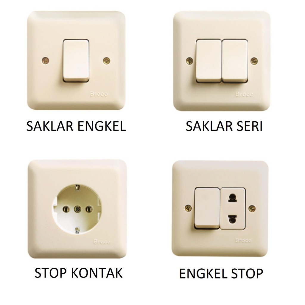BROCO Saklar Engkel Seri dan Stop Kontak Tanam - Sakelar NEW GEE GALLEO ...