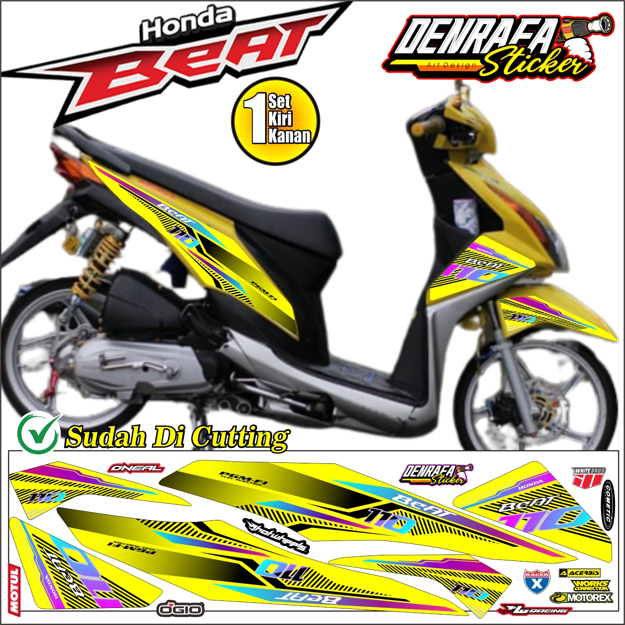 STRIPING MOTOR BEAT FI MODEL VARIASI MINIMALIS / DECAL STRIPING MOTOR ...
