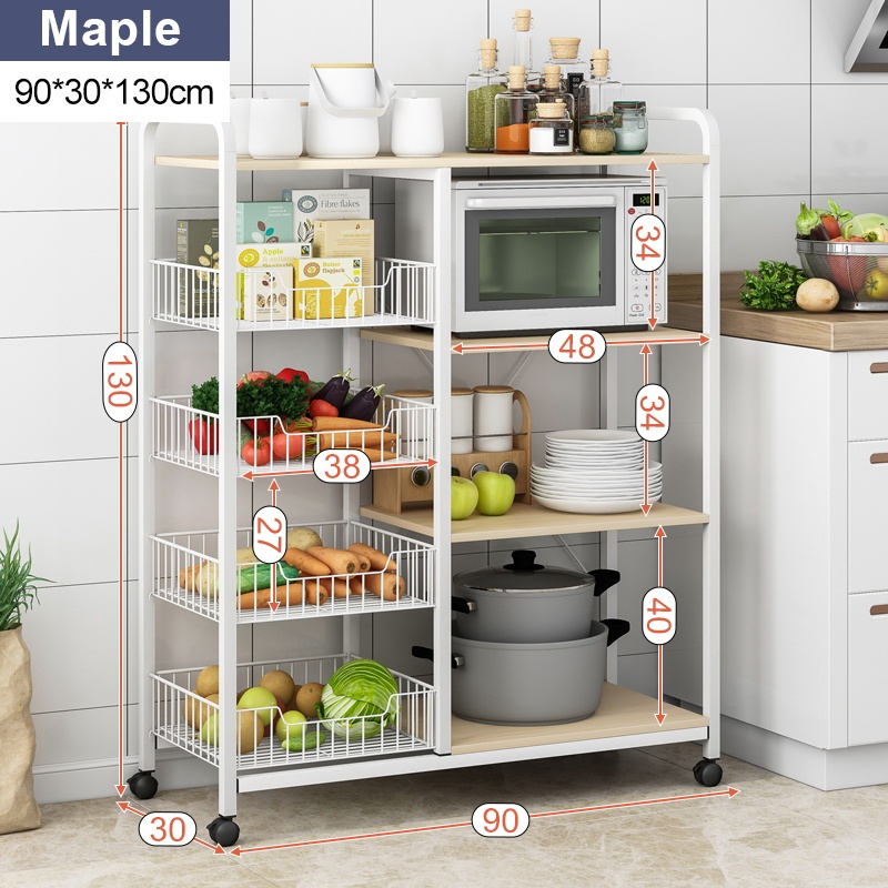 KENZZO Rak Dapur Plastik Rak Toilet Rak Susun Serbaguna 4 Tingkat ...