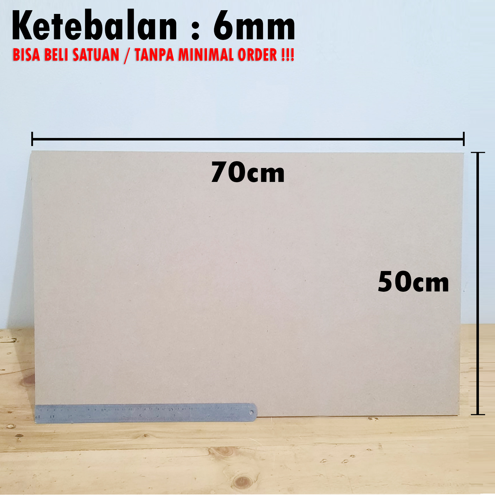 Papan Kayu MDF Jumbo Polos Ukuran 50x70 Tebal 6mm Bahan Dekorasi Hiasan ...