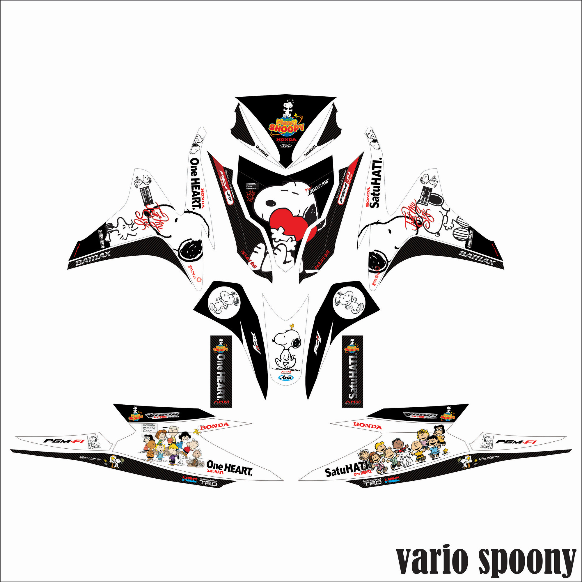 STICKER BODY MOTOR DECAL MOTOR FULL BODY VARIO SPOONY | Lazada Indonesia