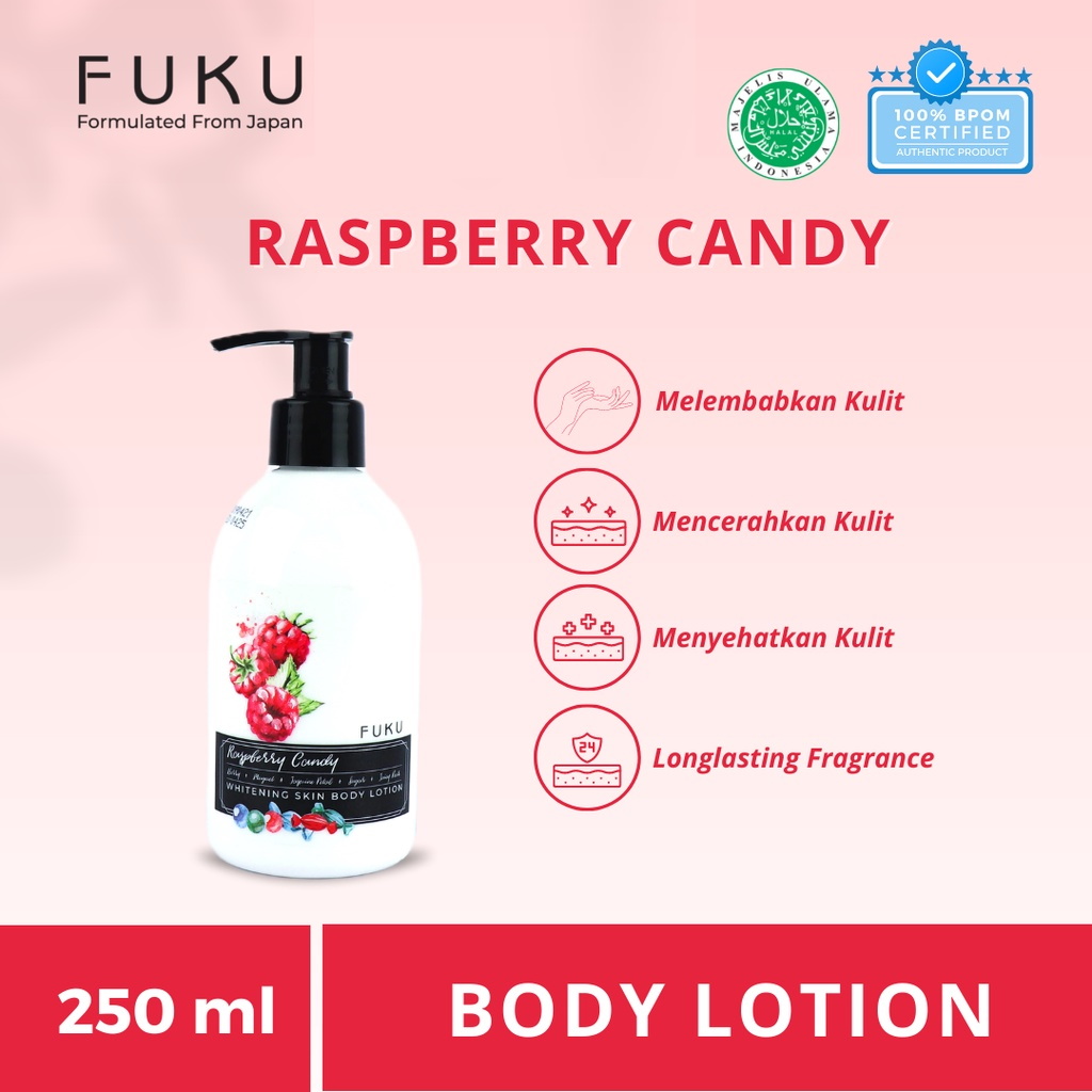 Fuku Whitening Skin Body Lotion Raspberry Candy Moisturizer With ...
