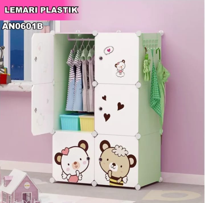 termurah Lemari Pakaian 6 PINTU Motif Lemari Plastik 6 susun/lemari ...