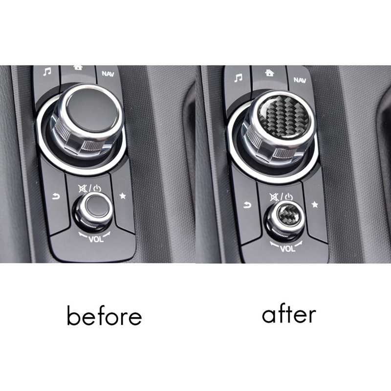 Carbon Fiber Multimedia Buttons Cover Trim Sticker Center Console for ...