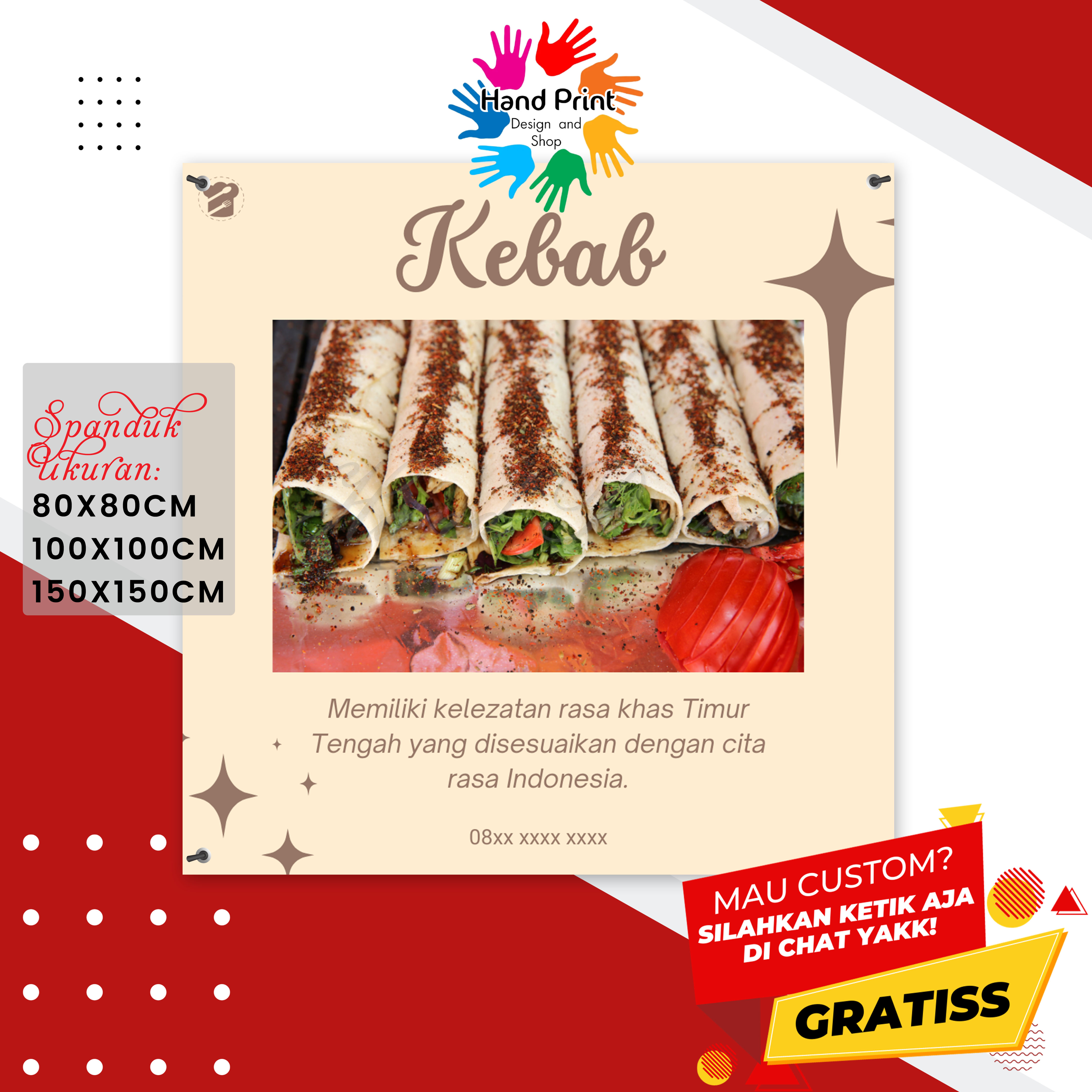 Cetak Spanduk Banner Jualan Kebab Turki Promo Kebab MMT Spanduk Custom ...