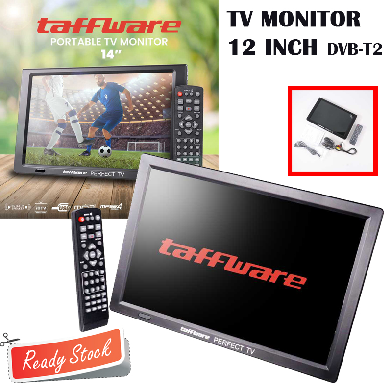 Portable TV Monitor 12 Inch DVB-T2 Media Player Bentuk Kecil Mini ...