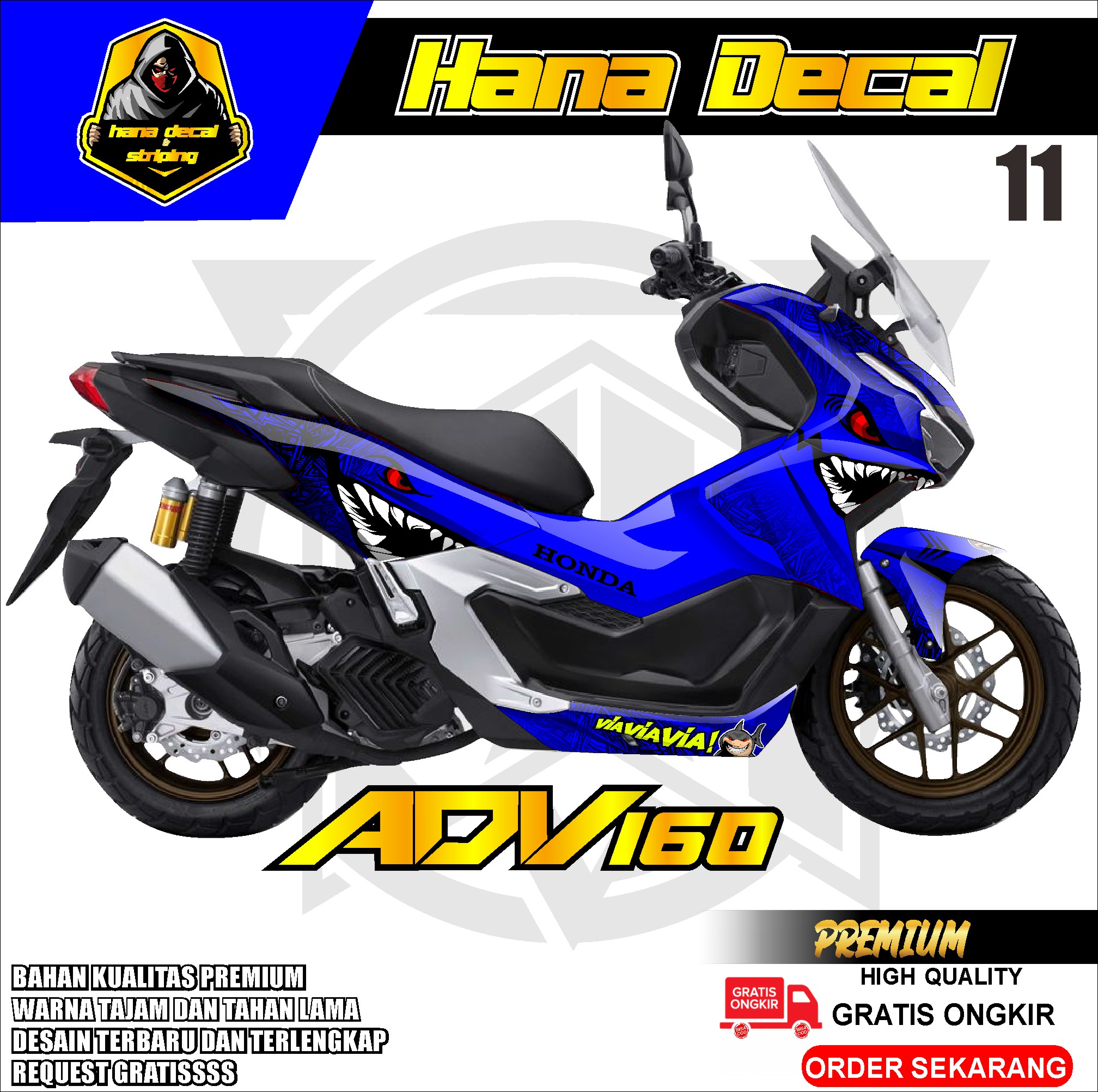 DECAL STIKER FULLBODY MOTOR HONDA ADV 160 DESAIN BARU HANA DECAL KODE ...