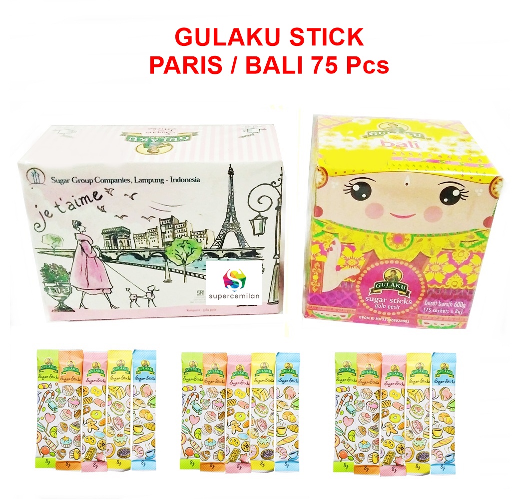 Gulaku Stick Gula Pasir Putih Isi 75 Sachet (75 x 8Gr) . Edisi Paris ...