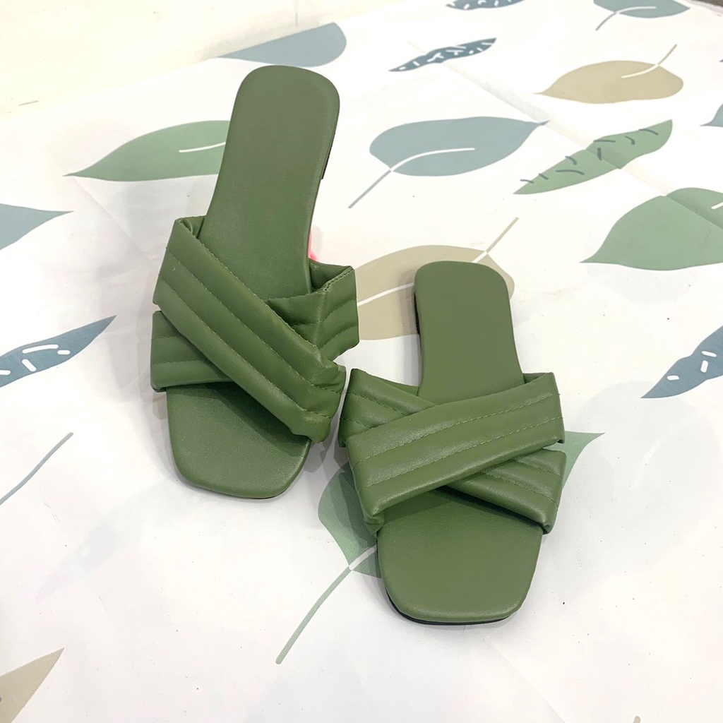 DBI Sandal Flat Slop Polos Silang 6497 Sendal Rumah Santai Berkualitas ...