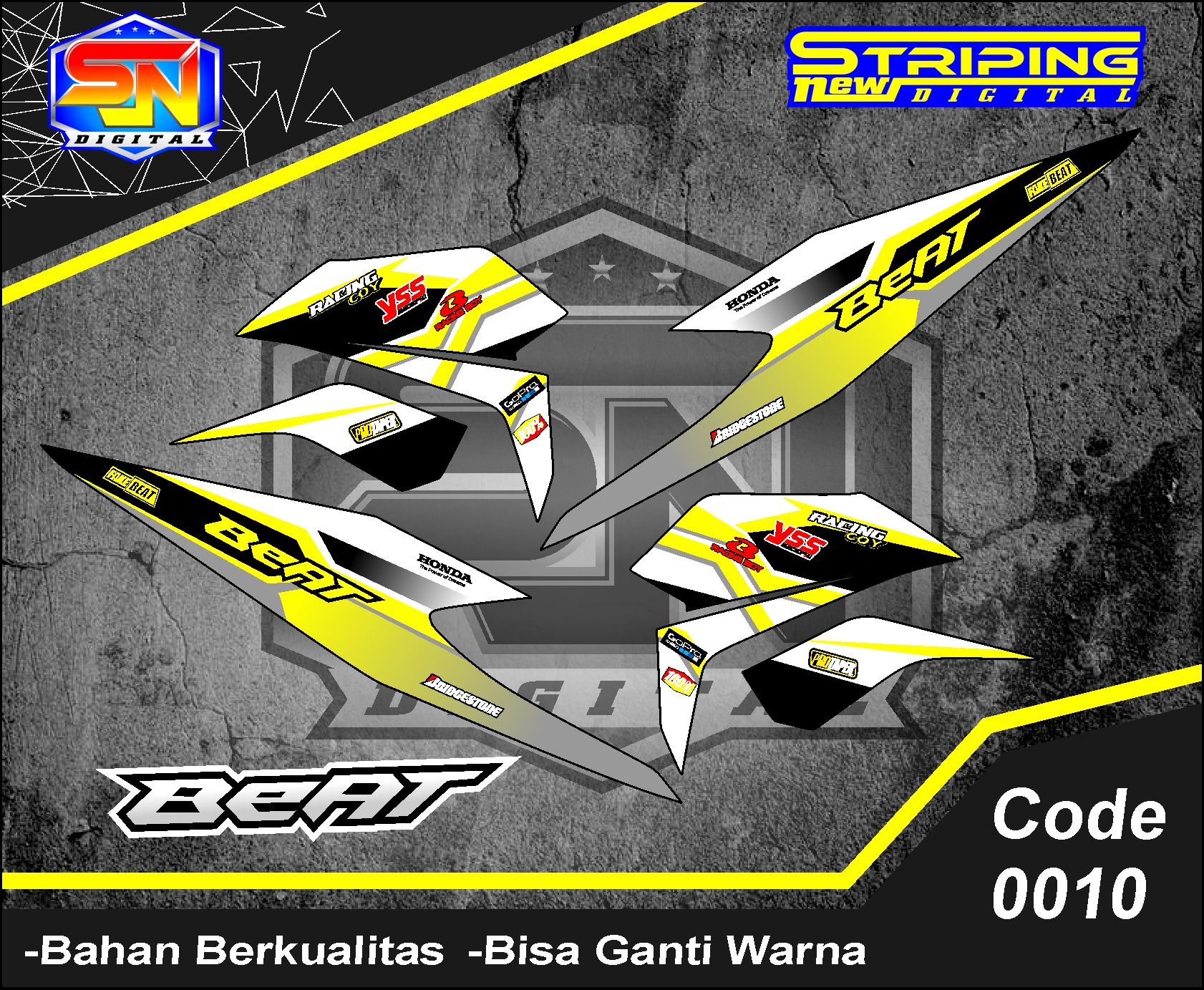 Stiker Setiker Striping Motor Honda Beat Street 2020 Sticker Matic Beat ...