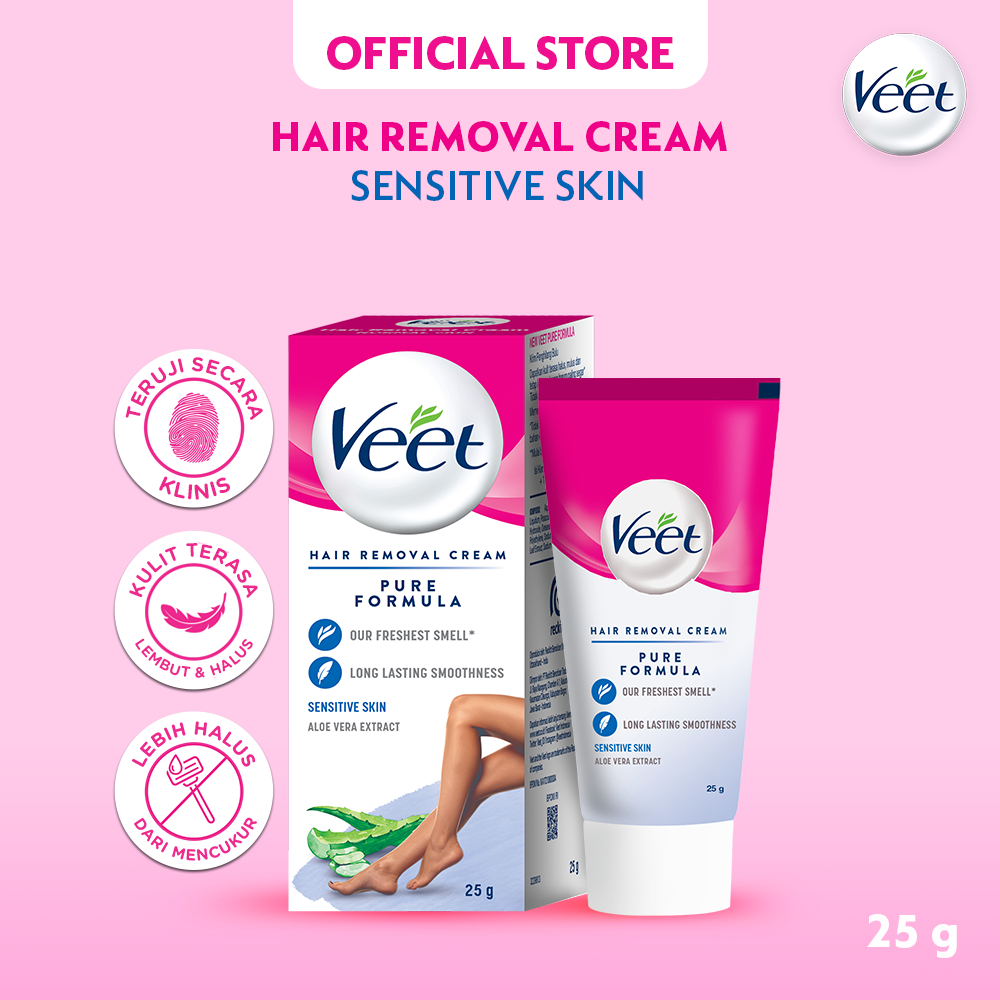 Veet Sensitive Pure Formula Aloe Vera Extract 25gr - Krim Penghilang ...