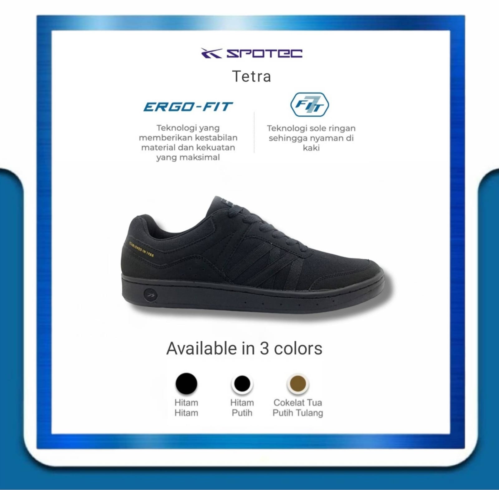 SPOTEC Sepatu Sneaker Tetra Hitam - Hitam | Lazada Indonesia