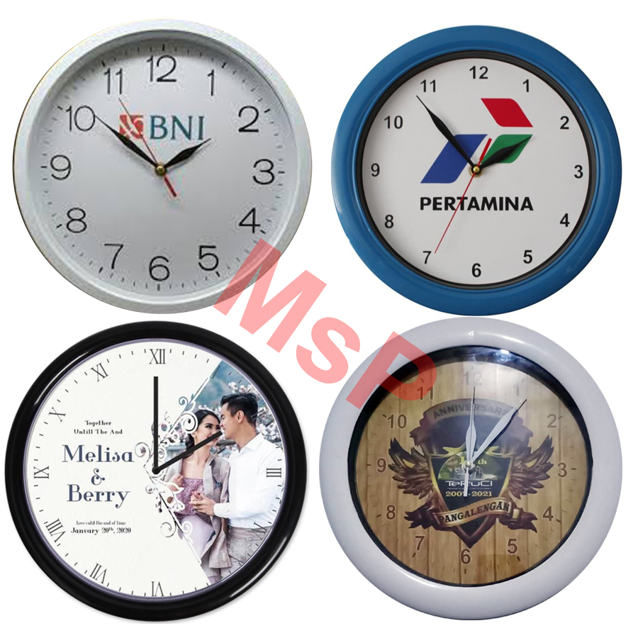 JAM DINDING CUSTOM PROMOSI SOUVENIR PASANG LOGO PERUSAHAAN / PHOTO ...