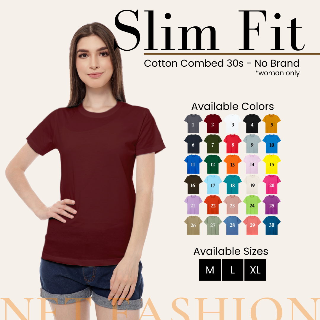 KAOS POLOS WANITA ONECK COTTON COMBED 30S BAJU KAOS CEWEK PENDEK SLIM ...