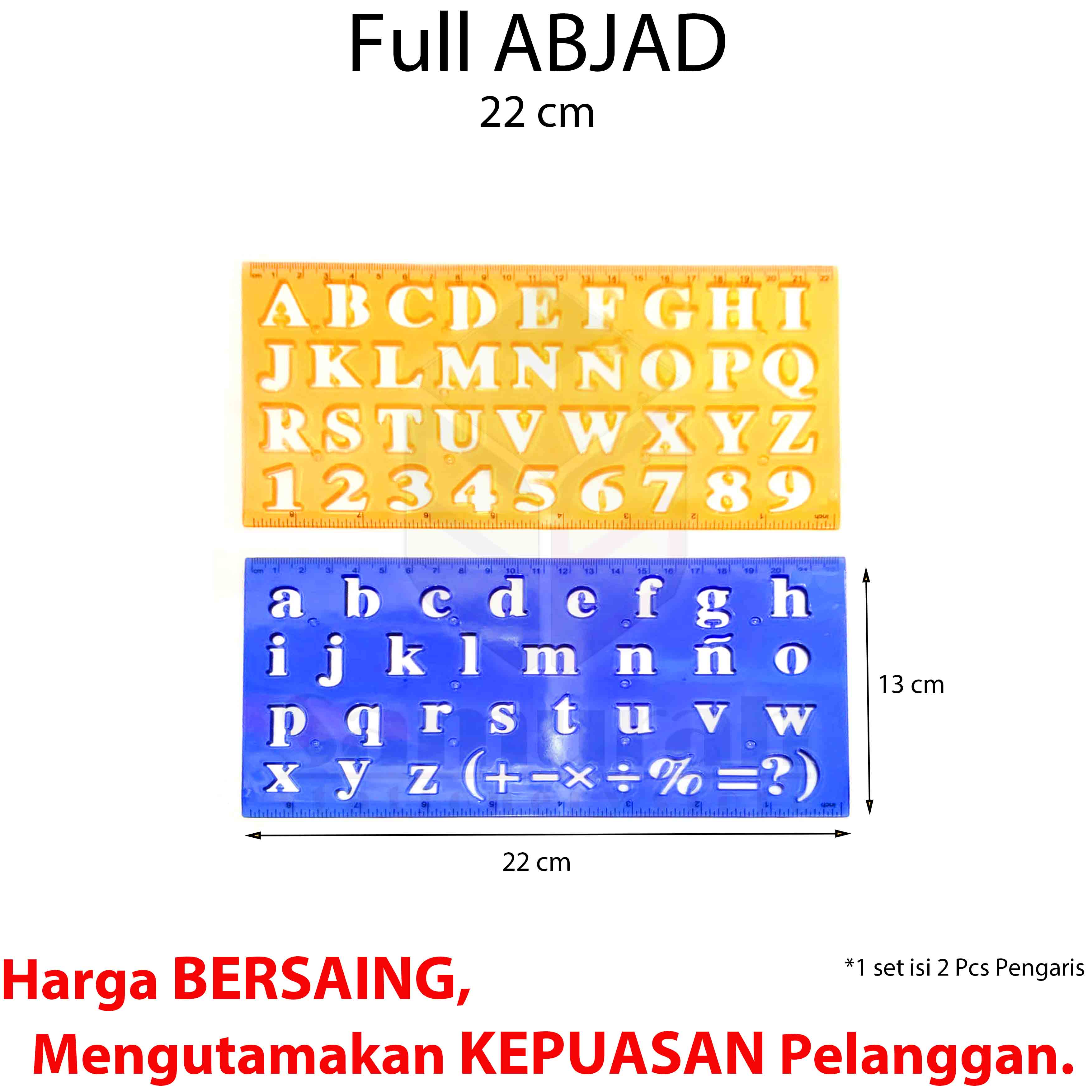 Penggaris Fancy Cetak Bentuk Huruf Abjad 20 cm / Garisan Template Full ...