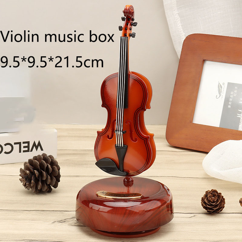 Rotating Musical Box - Musik box Kotak Musik Model Violin Guitar Lute ...