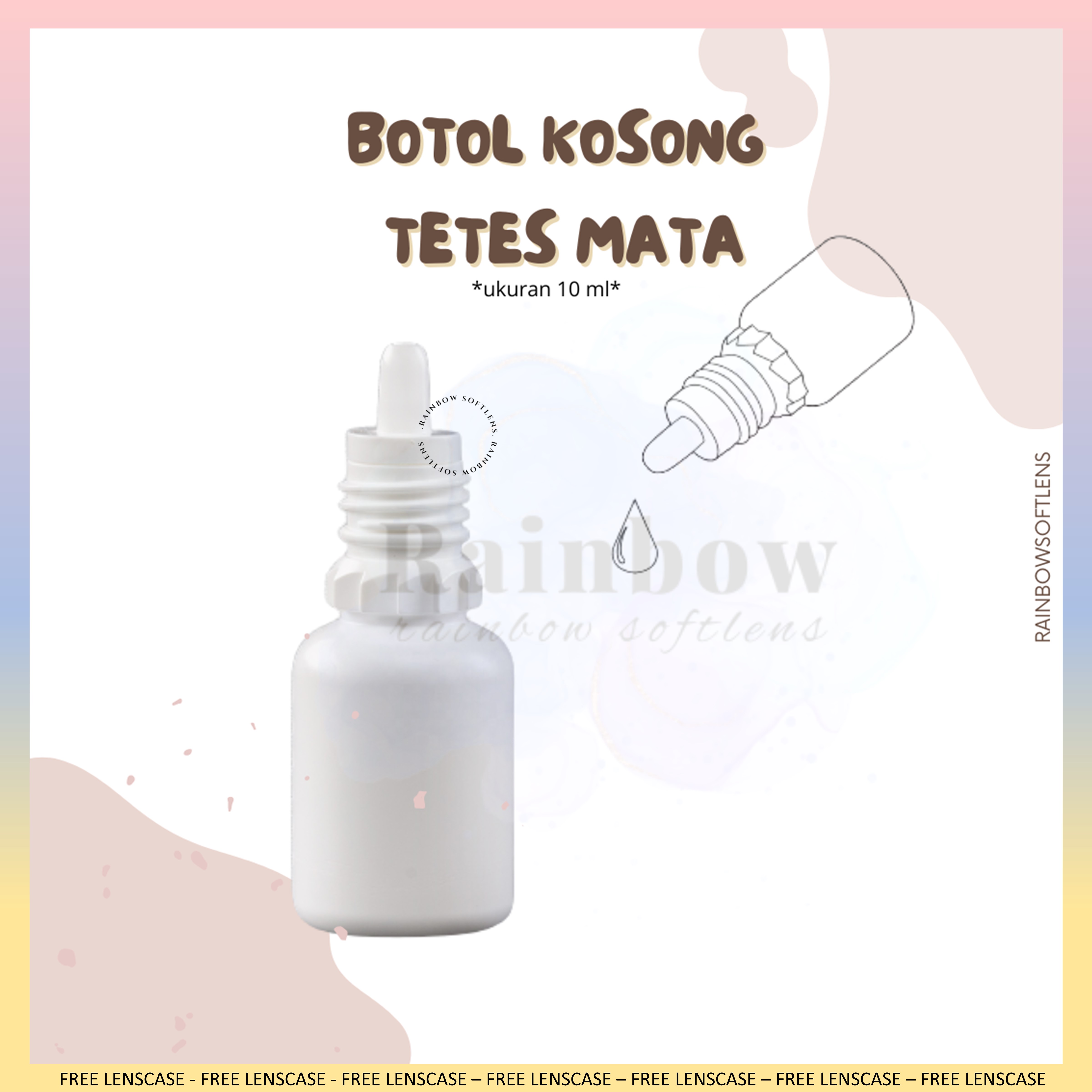 BOTOL KOSONG KECIL UNTUK TEMPAT AIR SOFTLENS / TETES SOFTLENS / WADAH ...