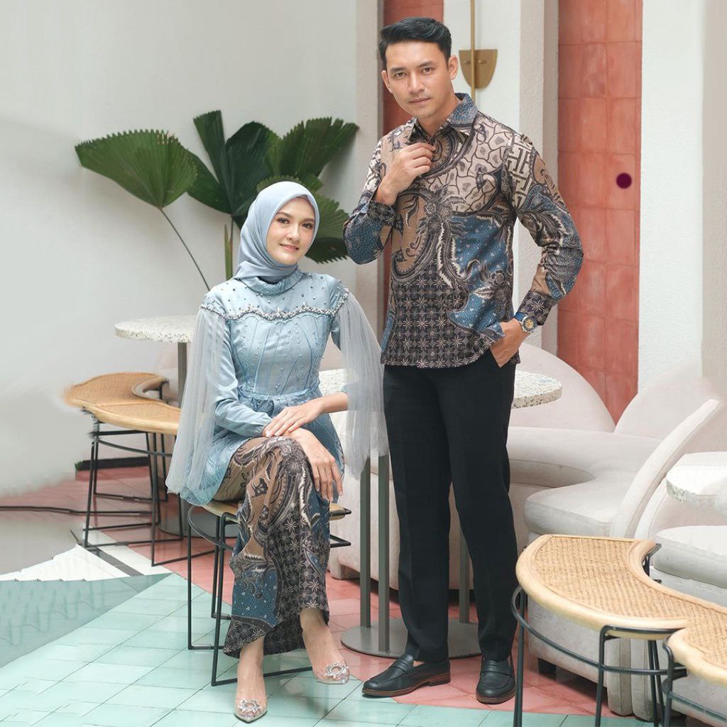 Kebaya Couple VANILLA ICE BLUE Kebaya Brukat Pasangan Kebaya Couple ...