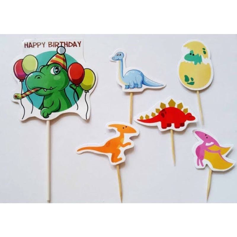 Topper Dinosaurus / Topper Kue Dino T-rex Brontosaurus Hiasan Kue ...