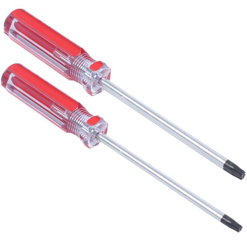 2 Pcs Red Clear Antislip Handle 4mm Magnet Tip T25 Security Torx ...