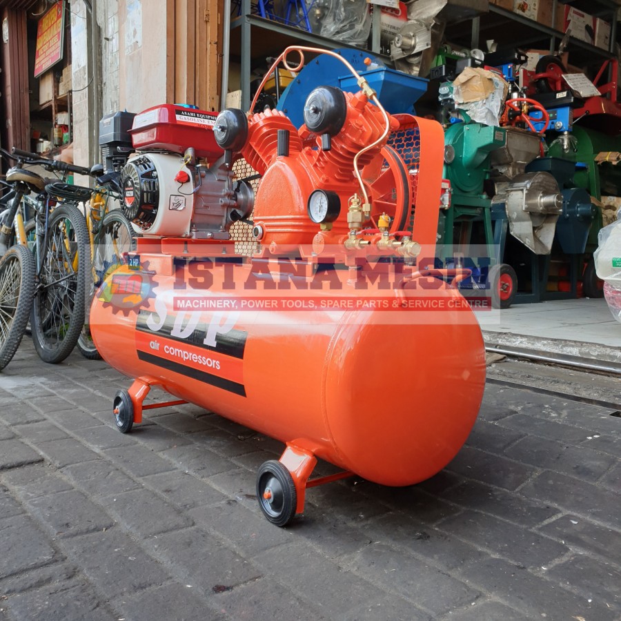 MESIN KOMPRESSOR ANGIN SDP 2HP KOMPRESOR CAT 2 PISTON COMPLETE MESIN ...