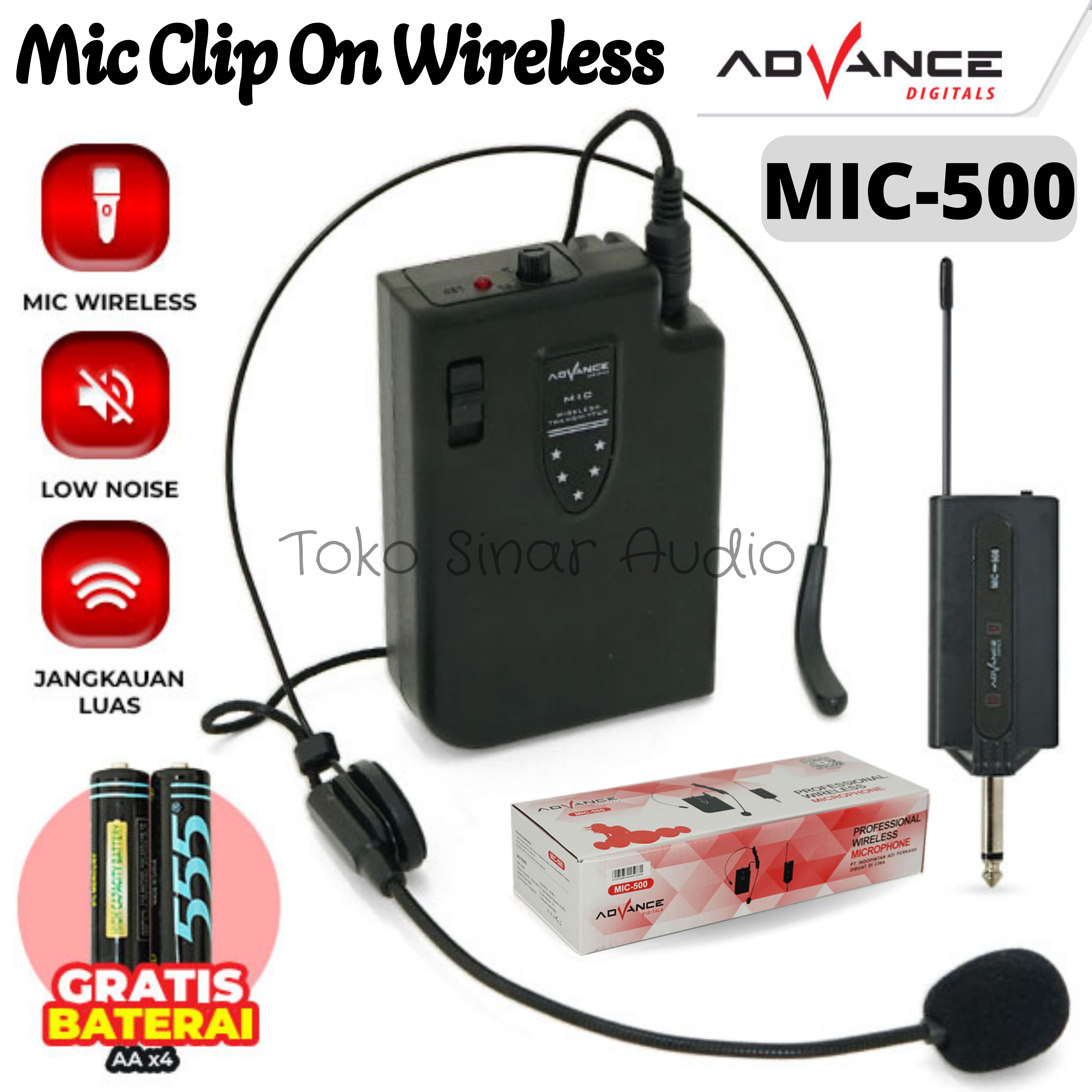 ADVANCE Mic Clip On Bando Wireless Microphone Receiver MIC-500 ...