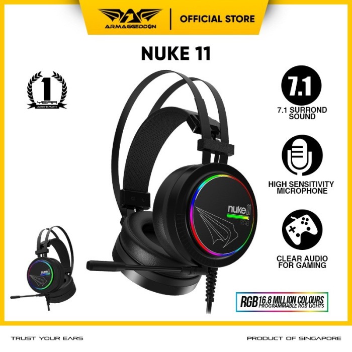 Armaggeddon Nuke 11 RGB - 7.1 Surround Sound - Gaming Headset | Lazada Indonesia