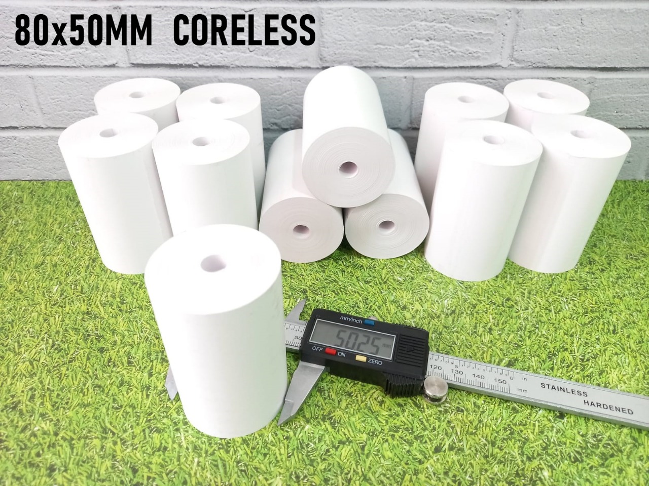 KERTAS THERMAL 80 X 50 / KERTAS STRUK KASIR 80X50 POLOS CORELESS FULL ...