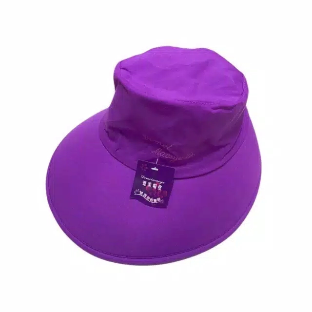 May Star Topi Visor Lipat Wanita Anti UV Lebar / Topi Pantai Cadar T25 ...