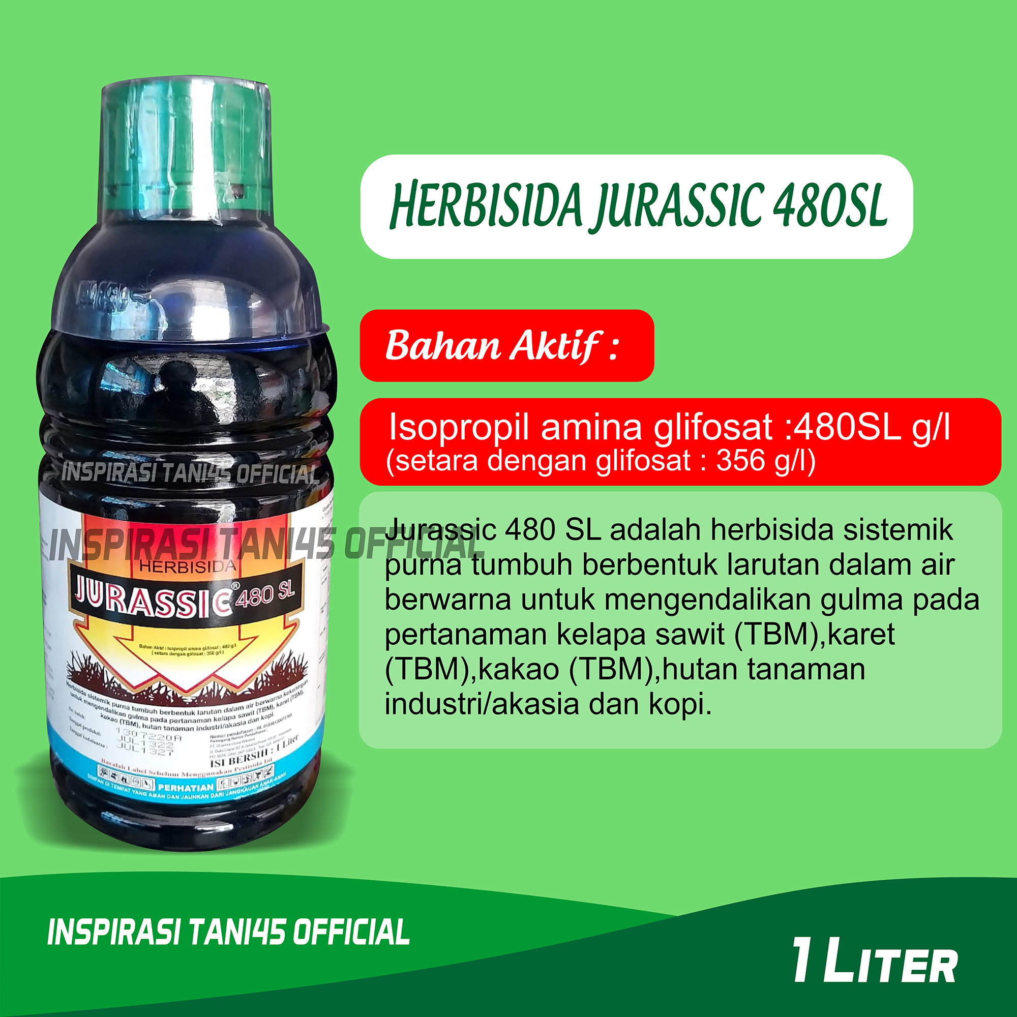 Herbisida jurassic 480SL 1 liter/Obat Rumput Jurassic 480SL 1 liter ...