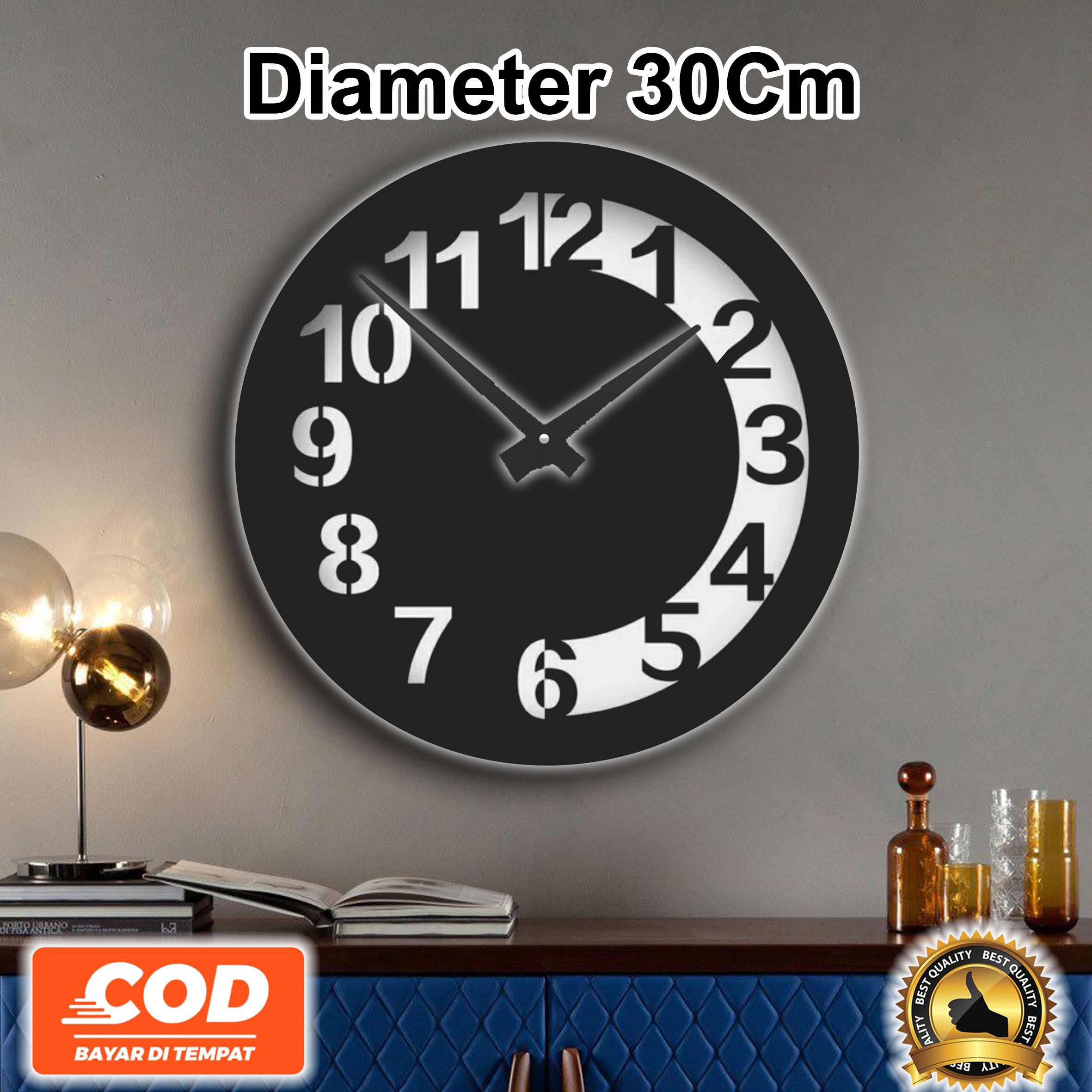 JAM DINDING ESTETIK KAMAR COWOK/HIASAN DINDING JAM MINIMALIS | Lazada ...