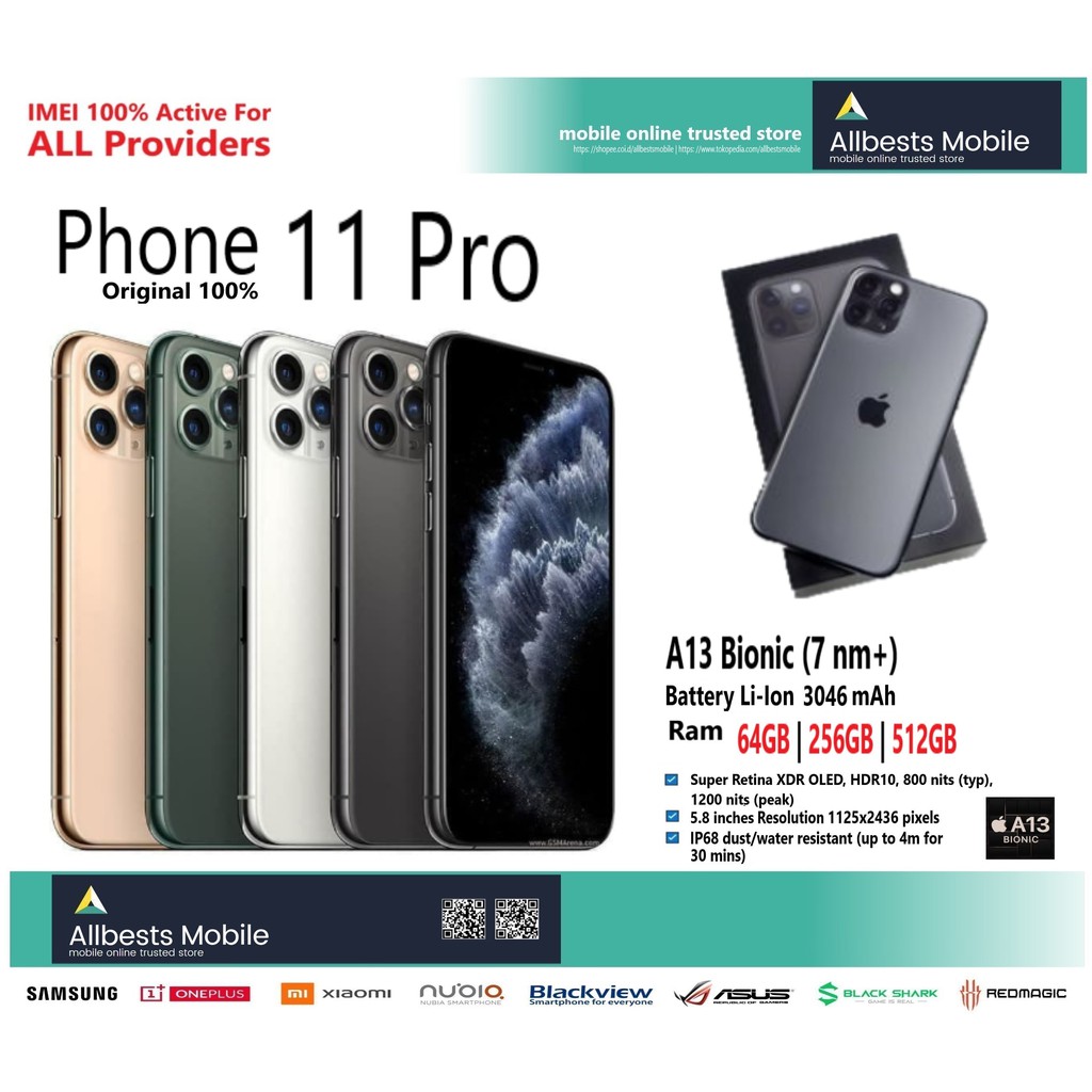 IP 11 Pro 64GB, 256GB, 512GB 100% IMEI AMAN ALL Provider | Lazada Indonesia