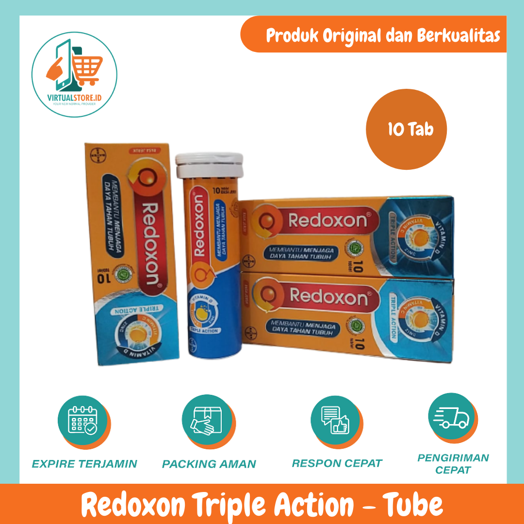 Redoxon Triple Action Effervescent Tube isi 10 Tablet Rasa Jeruk ...