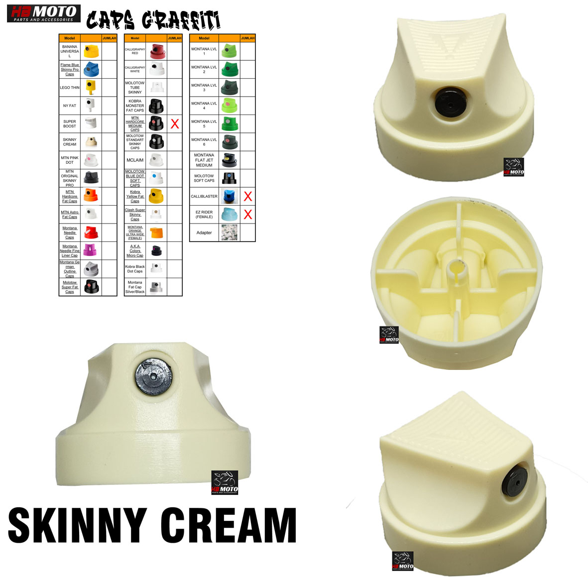 Caps SKINNY CREAM Grafitti spray paints/ SKINNY CREAM/Caps Grafitti ...
