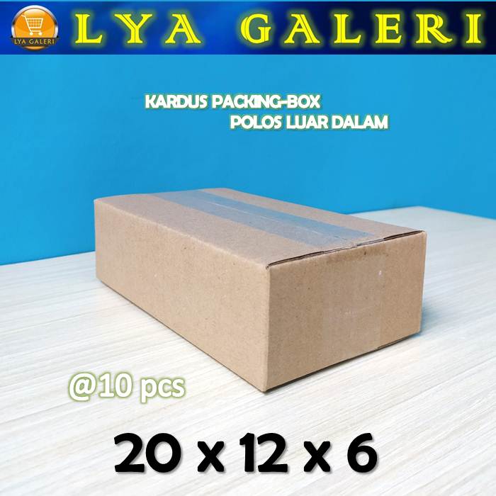 Karton Box Uk.20x12x6 cm Isi 10 pcs Kardus Packing Polos Luar Dalam ...