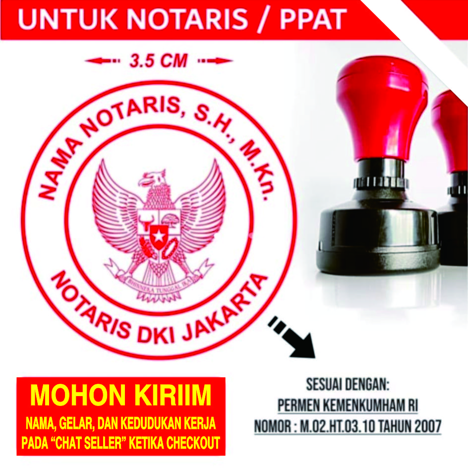 Stempel PPAT / NOTARIS Sesuai Aturan Permen - Stempel PPAT | Lazada ...