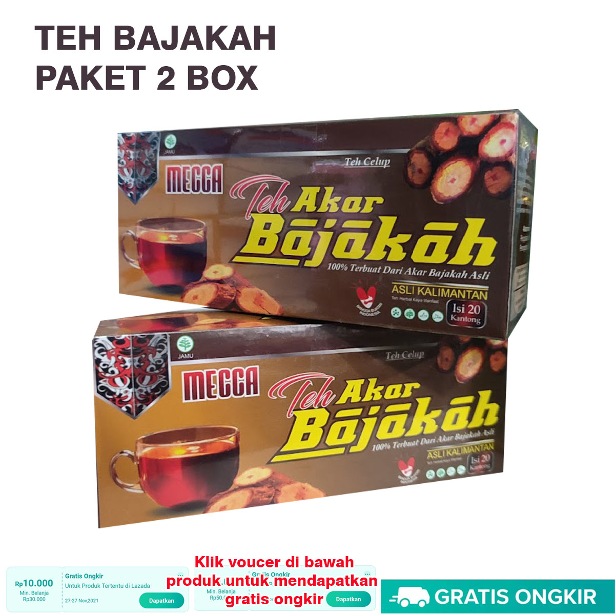 teh celup bajakah 2 box - teh bajakah asli teh celup bajakah kalimantan ...