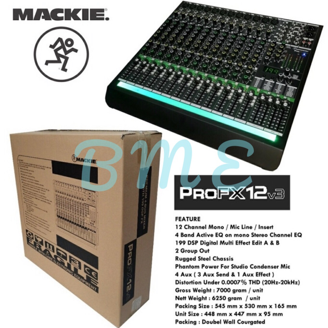 MIXER AUDIO MACKIE PRO FX12v3/PROFX 12v3 12CH EFFECT REVERB 199 DSP ...