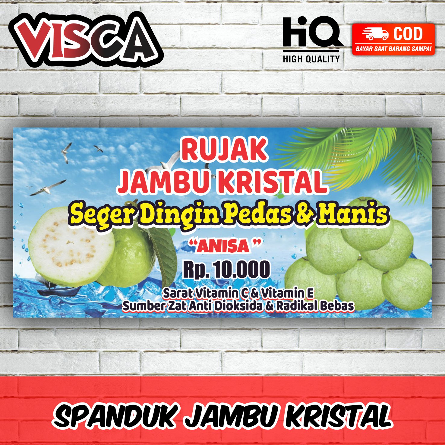 Cetak Spanduk Banner Jambu Kristal Ukuran 150 x 70 cm | Lazada Indonesia