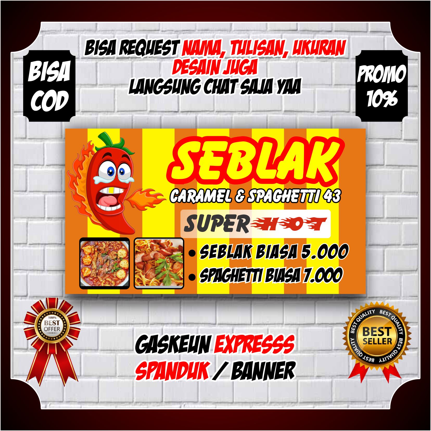 Spanduk Banner Jualan Usaha Seblak Hot Seblak Ceker Seblak Tulang ...