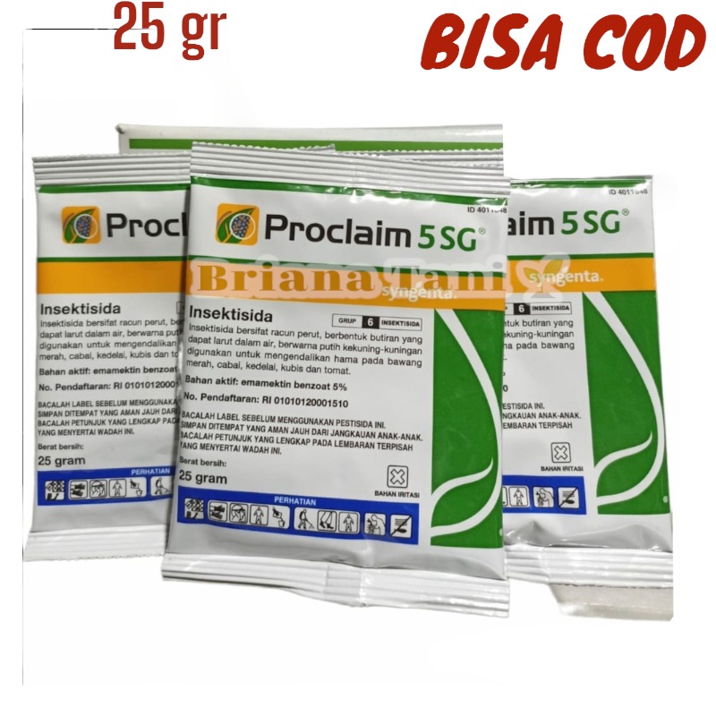 Proclaim 5 SG Isi 25gr Insektisida Bahan Aktif Emamektin Benzoat 5% ...