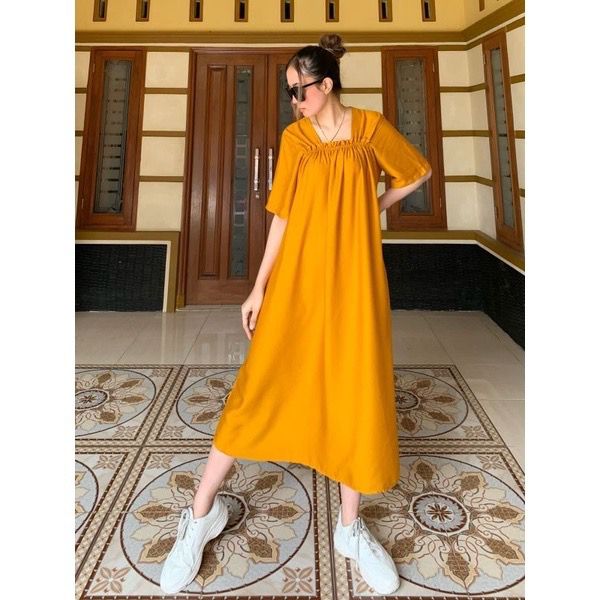 Fuji Dress / Daster Fuji Crinkle Airflow / Daster Kerut Dada Jumbo ...