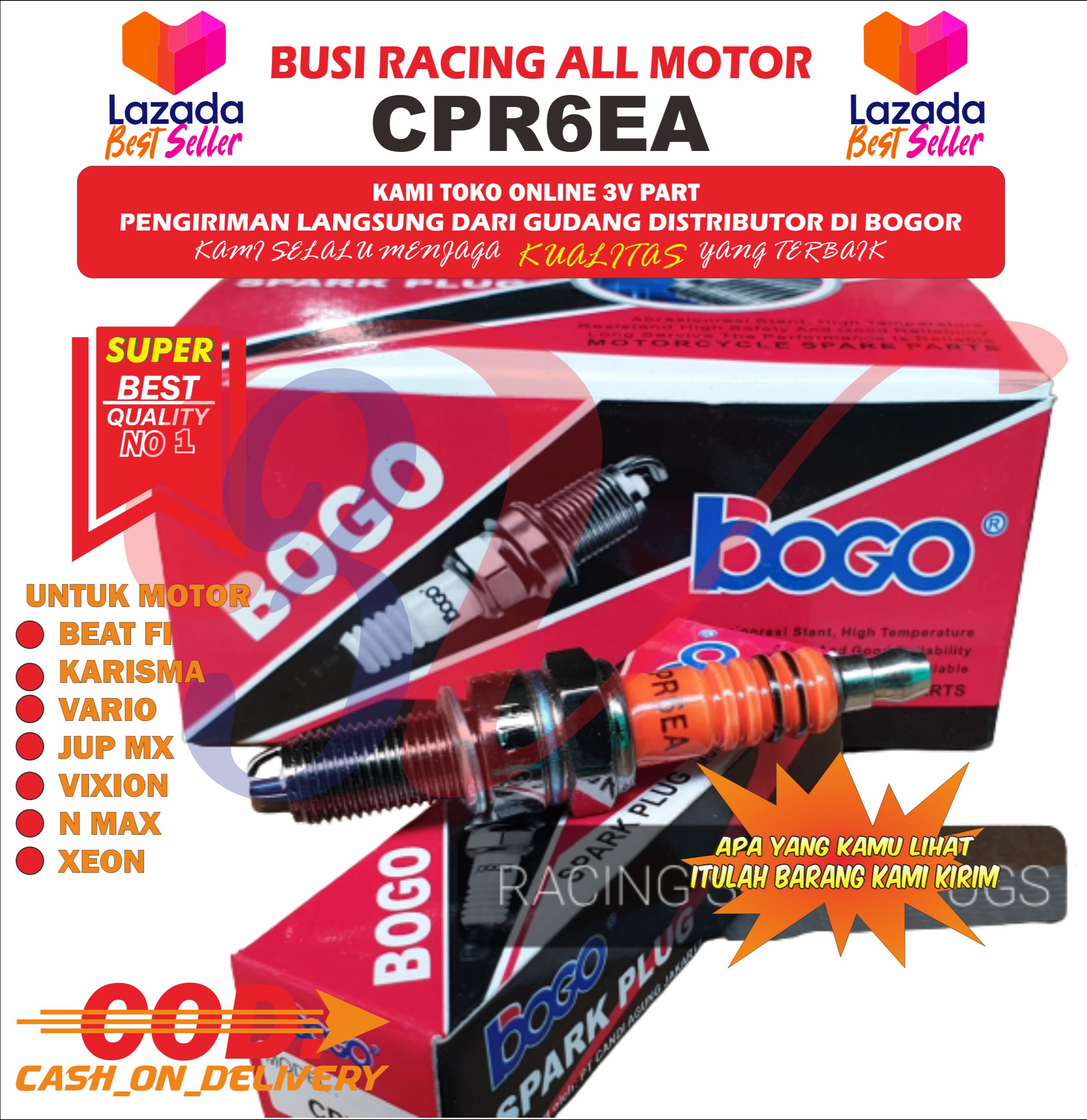 BUSI BOGO RACING CPR6EA PANJANG ( Kharisma Vario Beat Jupiter-MX Vixion ...