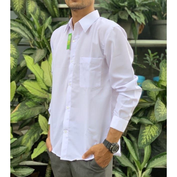 Kemaja Putih Polos | Kemeja Formal | Kemeja putih polos pria lengan ...
